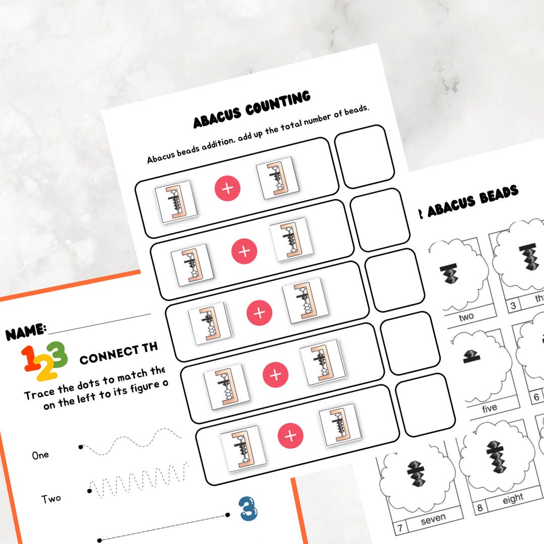 Abacus Math Worksheet, Math Activity, Preschool Math, Brain Training ...