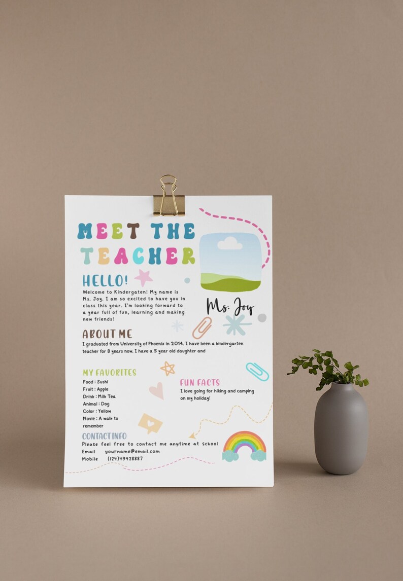 Meet the Teacher Template, Canva Editable, Teacher Monthly Newsletter ...