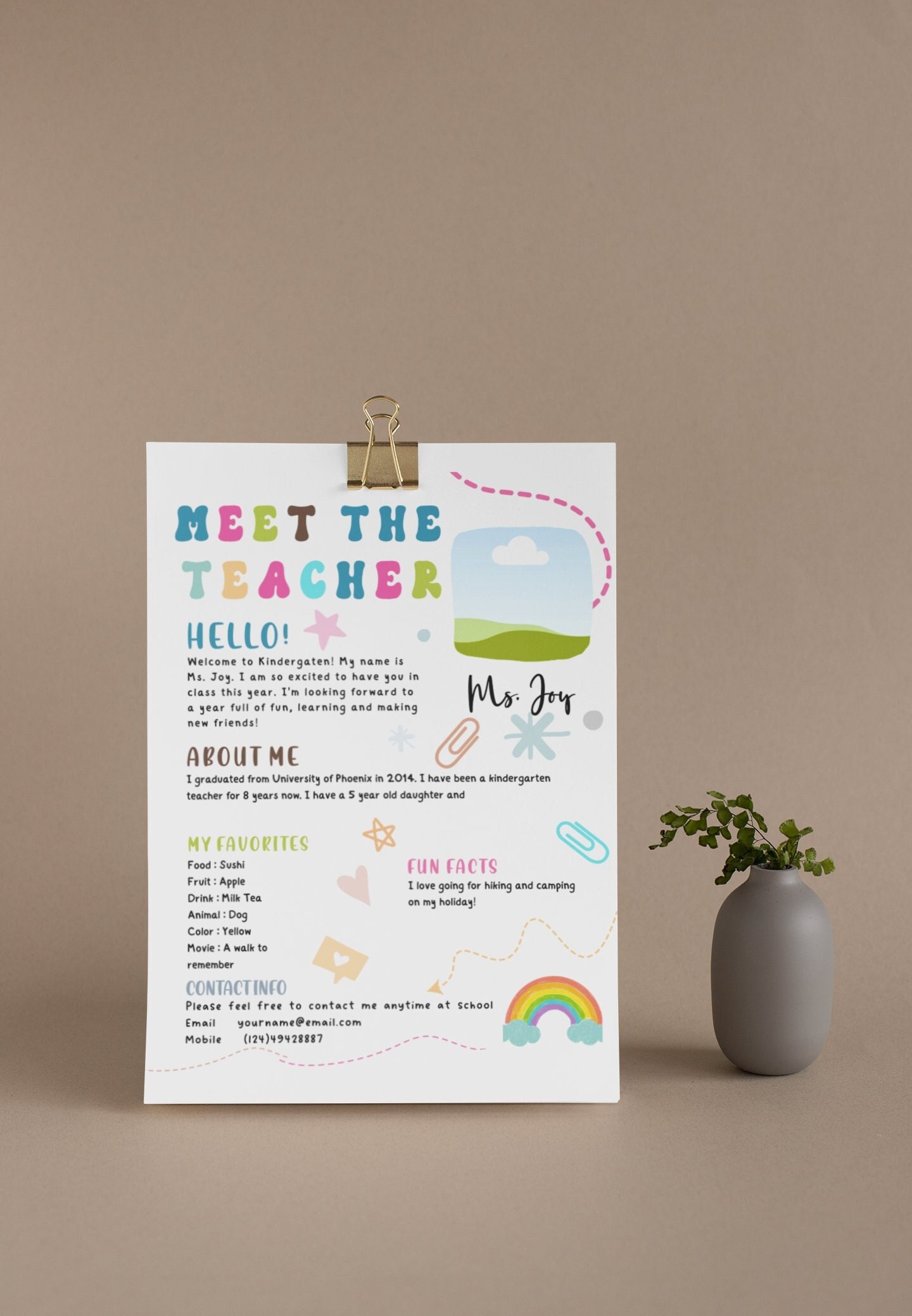Meet the Teacher Template, Canva Editable, Teacher Monthly Newsletter ...
