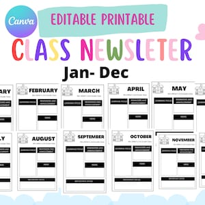 Class Newsletter Template, Teachers Monthly Newsletter, Classroom ...