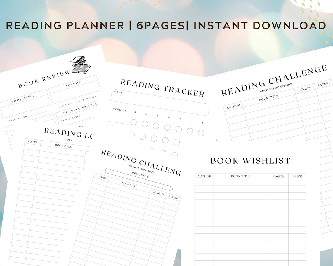 Printable Book Reading Log for Adult, Book Log, Reading Log Kids ...