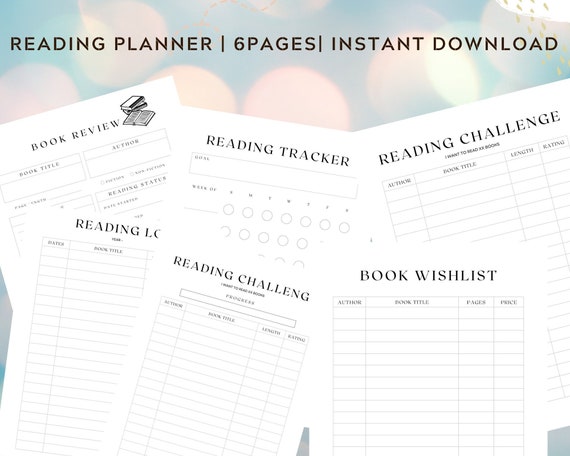 Printable Book Reading Log for Adult Book Log Reading Log - Etsy