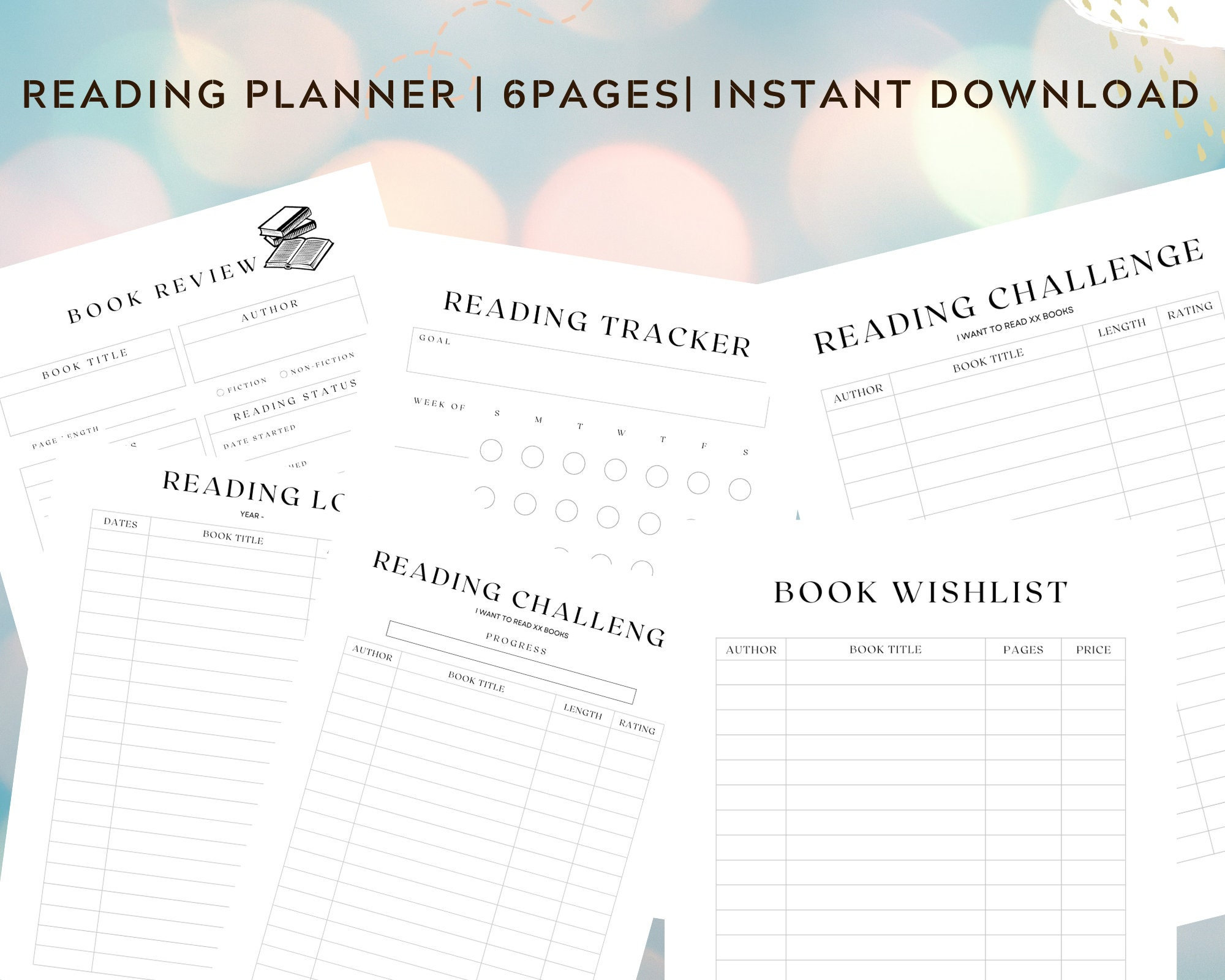 Printable Book Reading Log for Adult, Book Log, Reading Log Kids ...