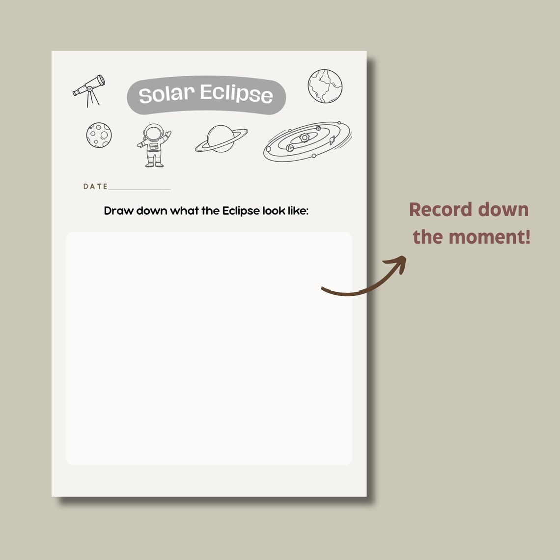 Solar Eclipse Worksheet| Solar Printable for Kids| Solar Classroom ...