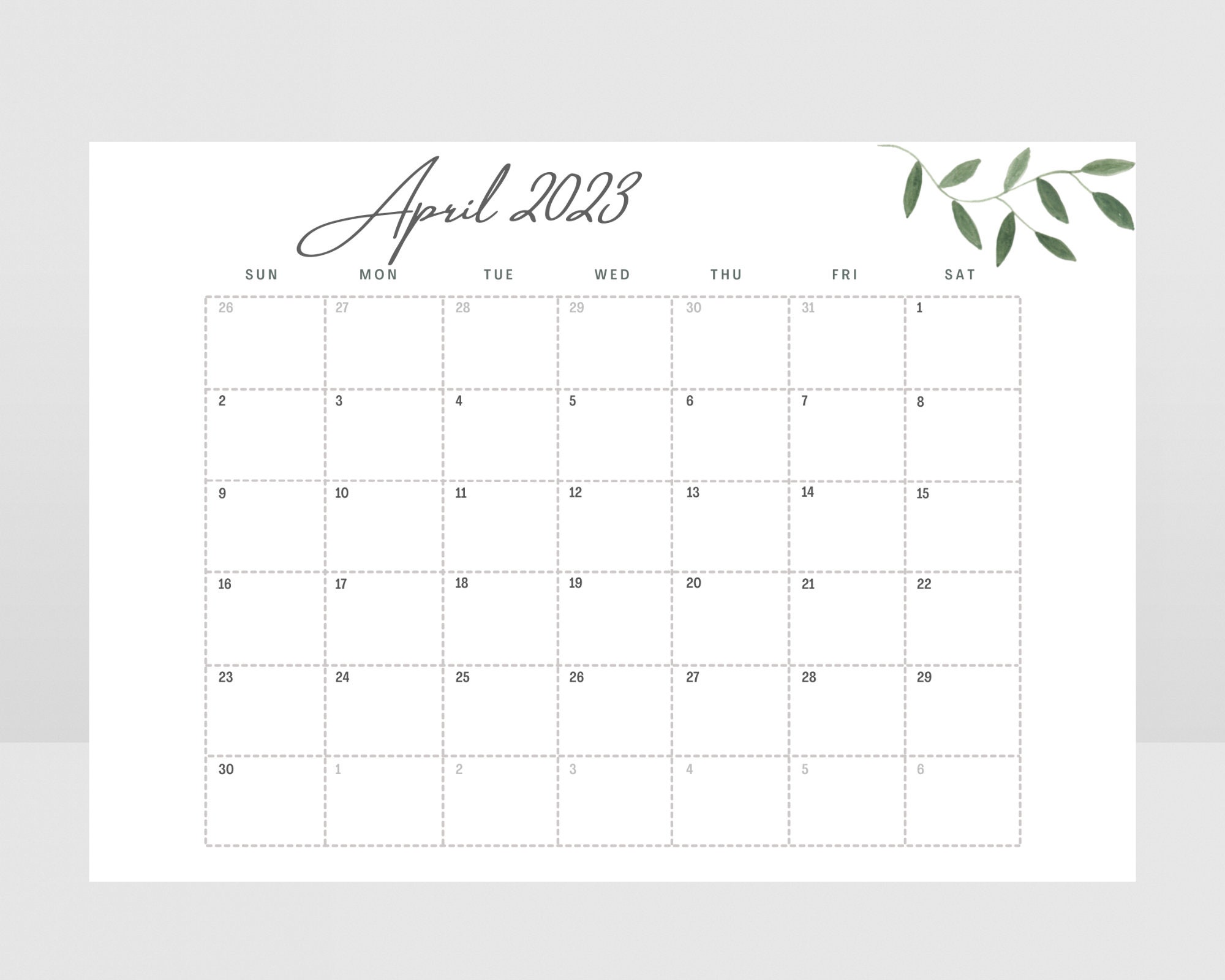 Minimalist Monthly Printable Planner Calendar 2023, Printable Simple ...