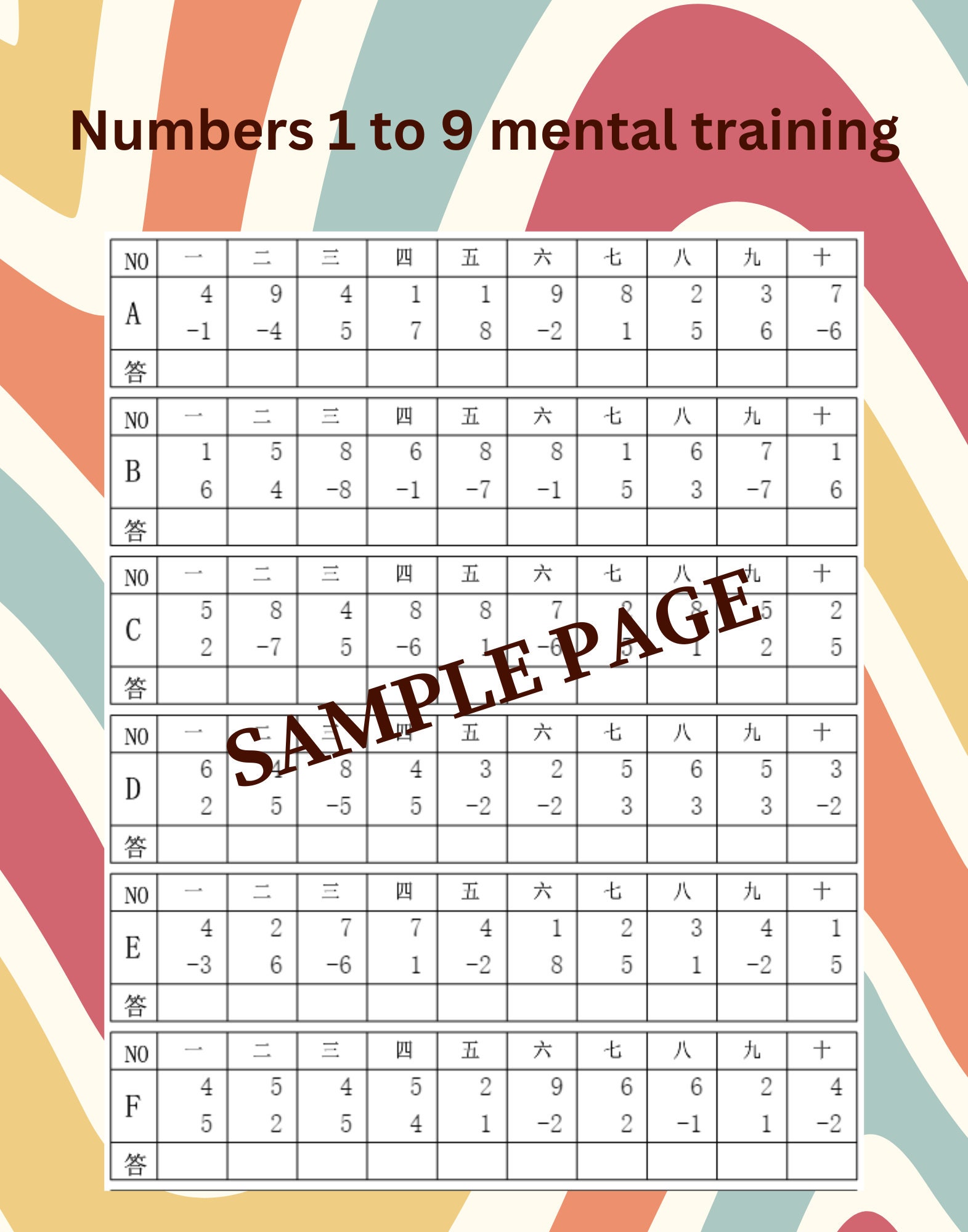 Abacus Mental Math, Soroban Math, Mental Arithmetic, Math Worksheet ...