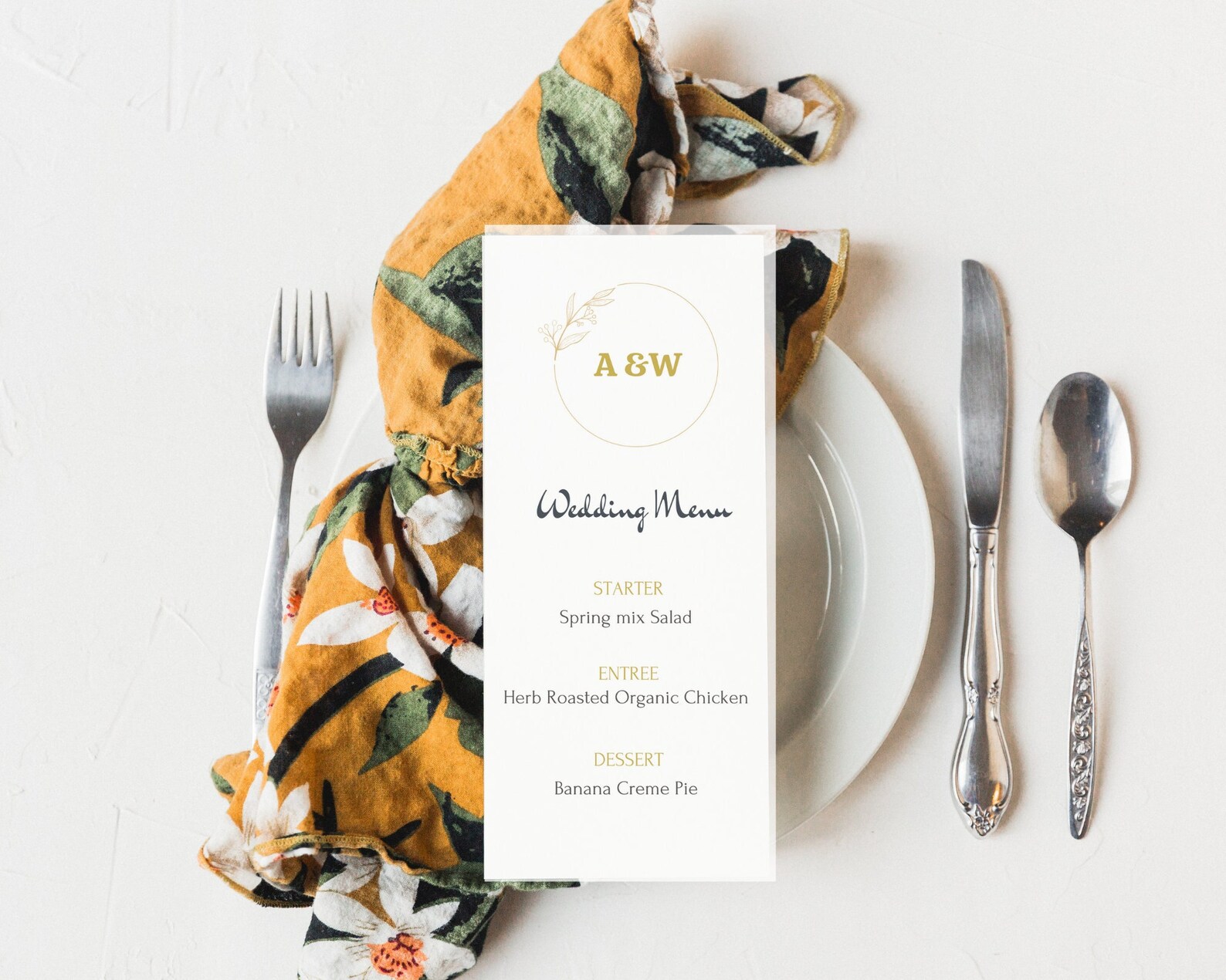 Wedding Menu, Menu Template, Canva Printable Menu Template, - Etsy
