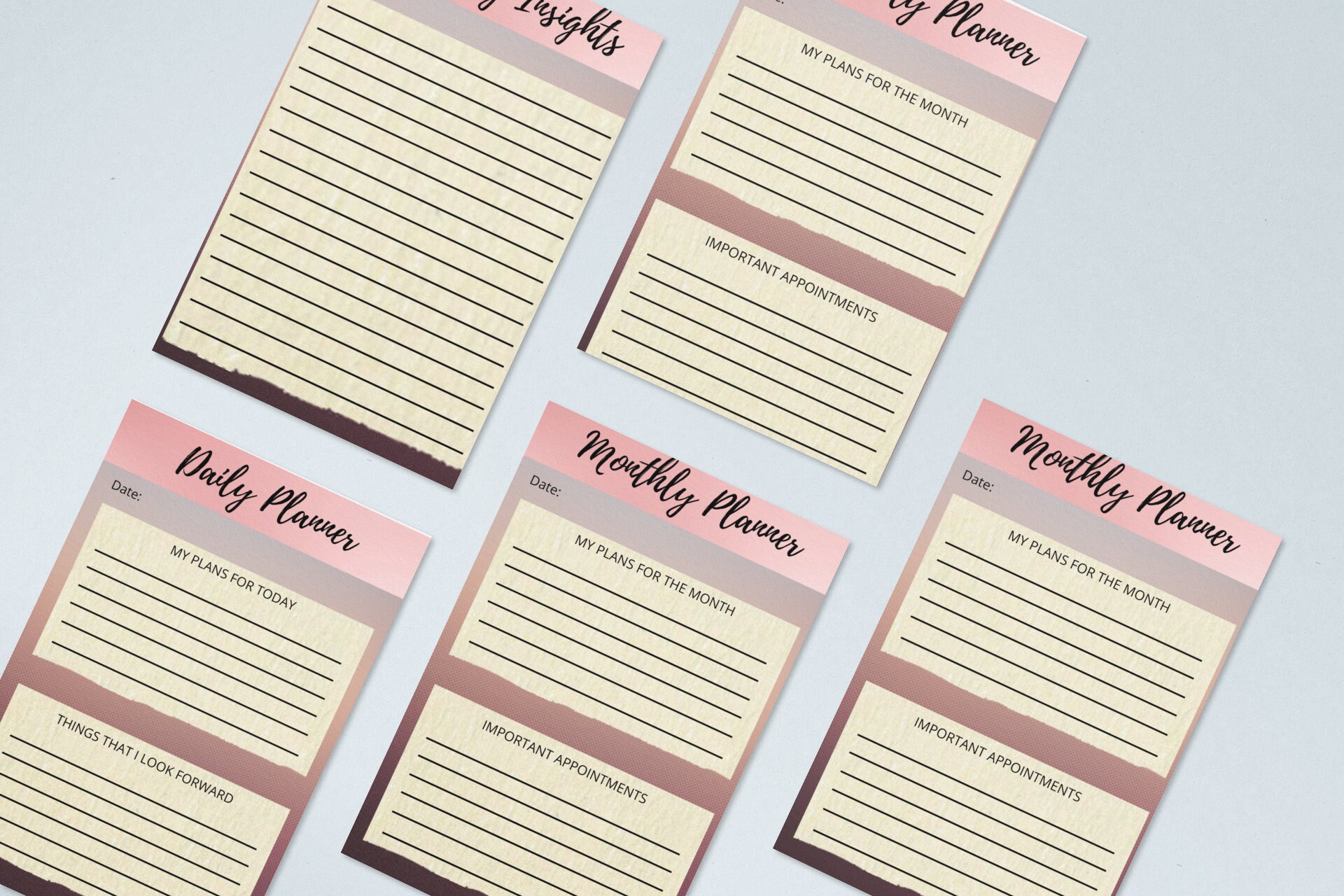 3-in-1 Daily Weekly Monthly Printable Planner (digital Download) - Etsy