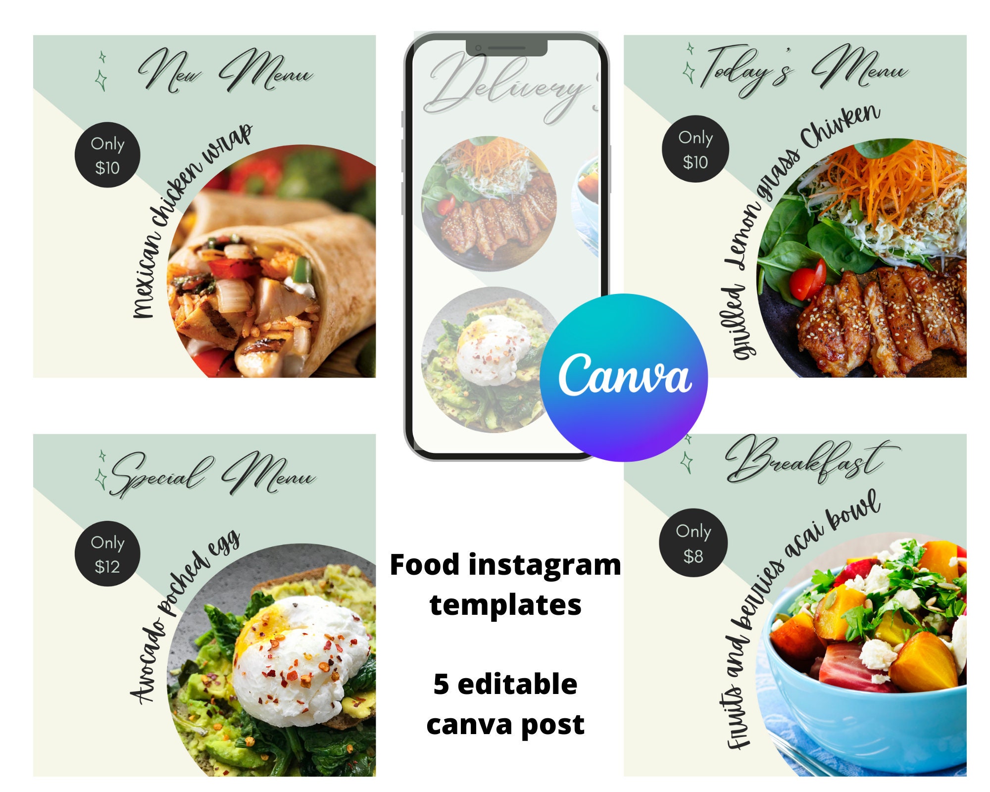 Food Instagram Template for Restaurant, Cafe Instagram Template, Food ...