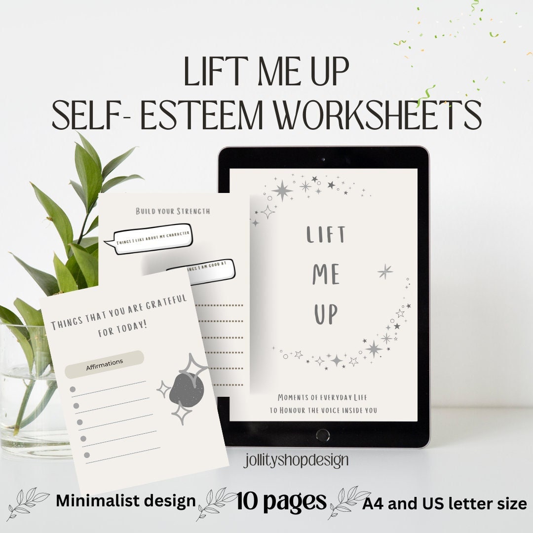 Self-esteem Worksheets: Mental Health Planner for Teens & Adults (PDF ...