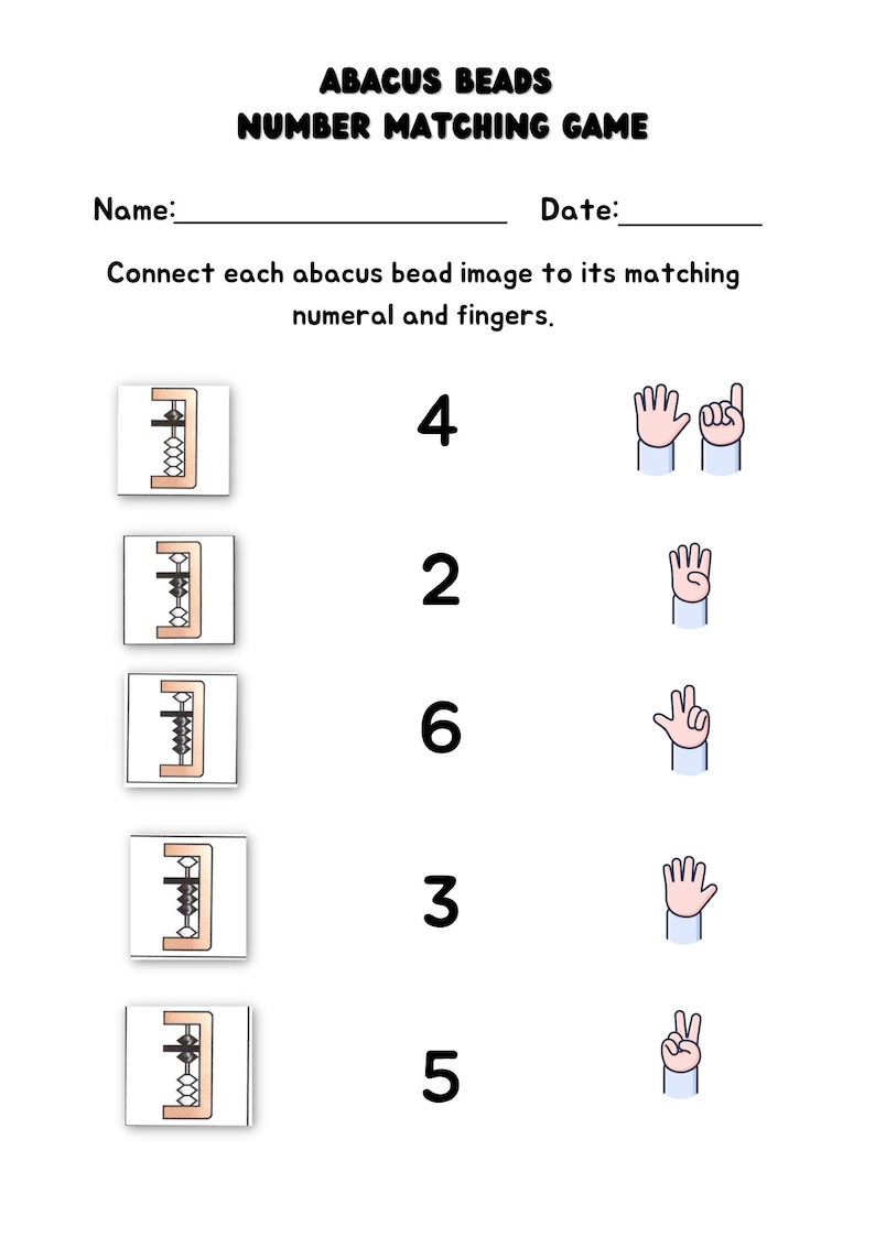 Abacus Math Worksheet, Math Activity, Preschool Math, Brain Training ...