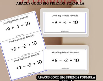 Abacus Math Flash Cards: Good Big Friends Formula (PDF Pattern) - Etsy