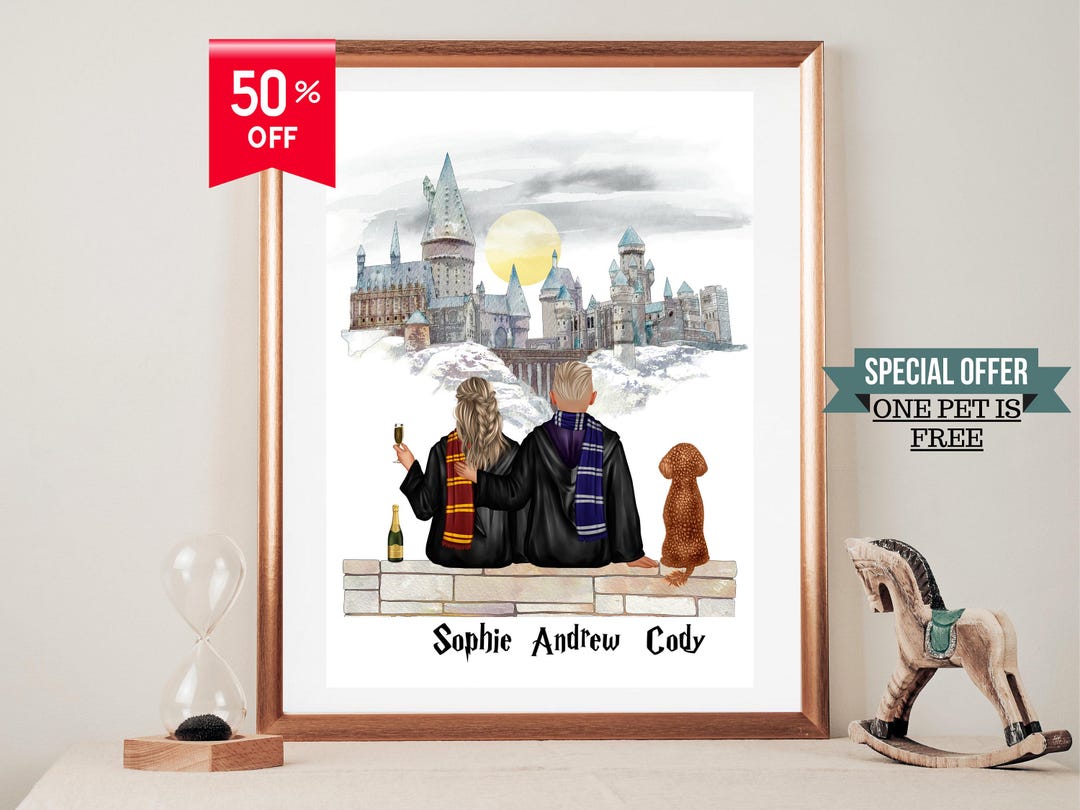 Personalized Wizard School Portrait: Custom Family Digital Print - Etsy
