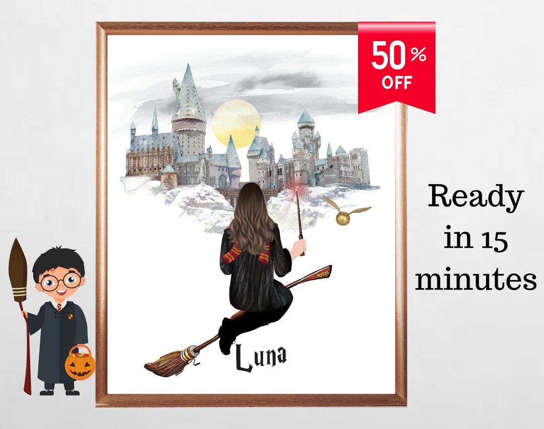 Single Wizard School Print -daughter - Son- Birthday Unique Gifts- Fans ...