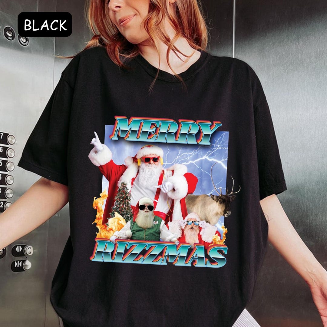 Retro Merry Rizzmas Sigmas Santa Sweatshirt, Rizz the Season Santa ...