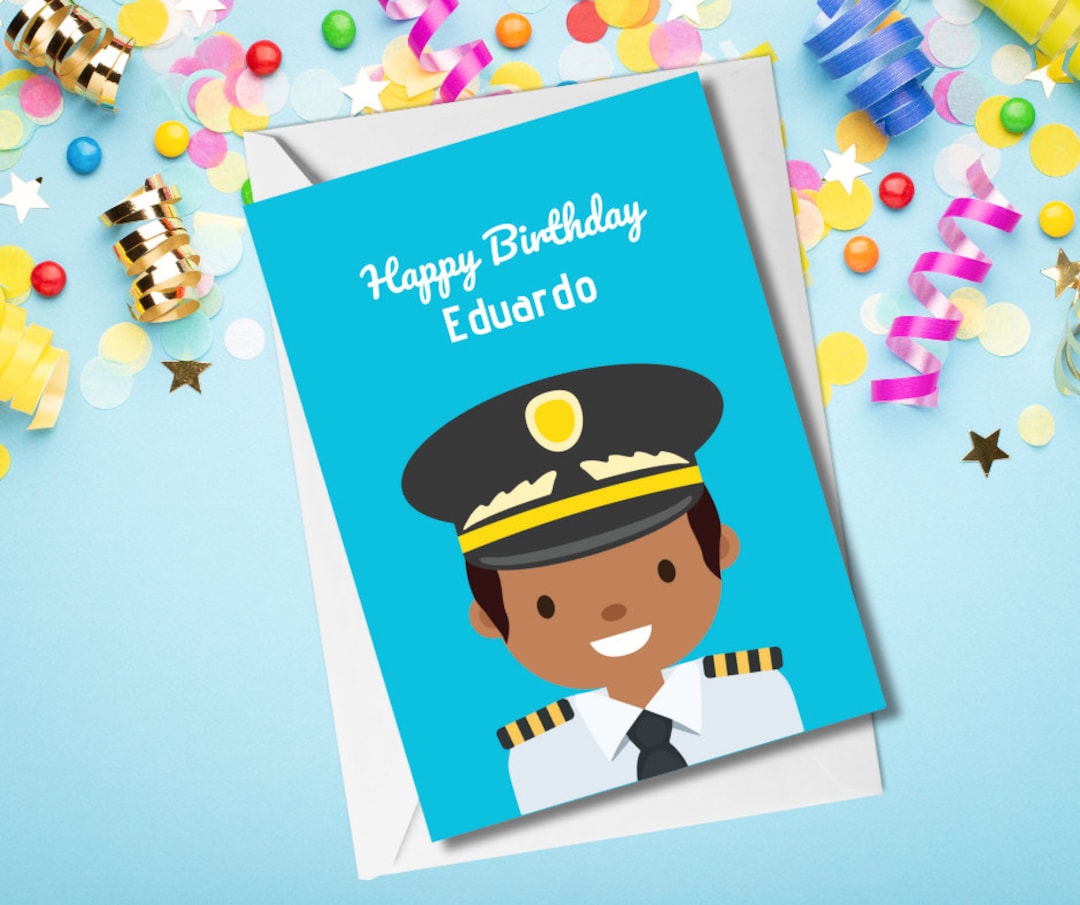 Personalised Birthday Card for Pilots - Digital File - Etsy