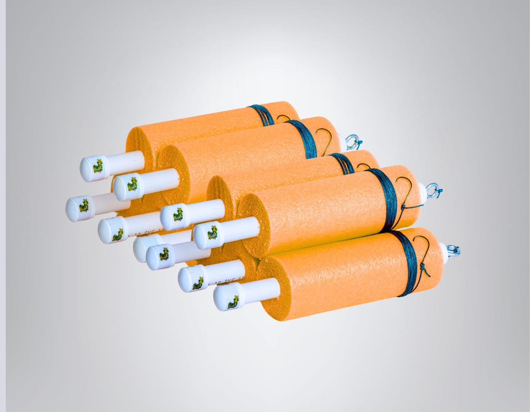 JUMBO Fishing Noodles Set of 10 Orange Custom Line | Circle Hook ...