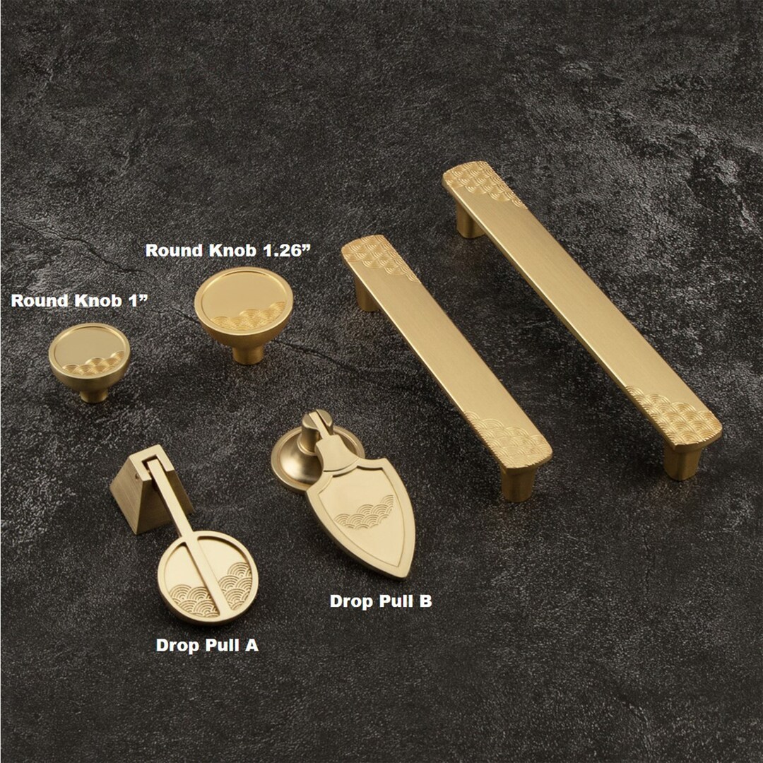 3 3/4" 5" Gold Asian Cabinet Door Knobs Pulls Ikea Drawer Knobs Pulls ...