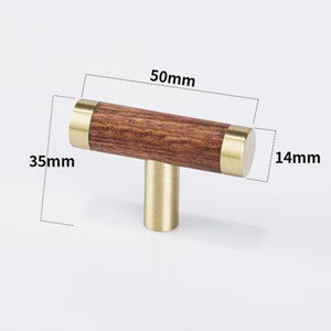 10 12.7 Pure Copper Wood High-grade Long Cabinet Handles Pulls Knobs ...