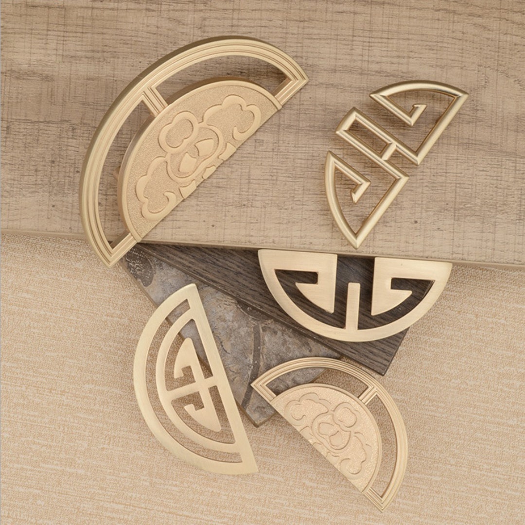 1.25" 2.5 Gold Semi-circle Cabinet Pulls Cabinet Handles Drawer Knobs ...