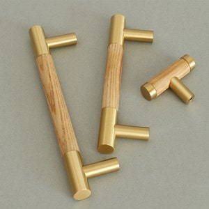 10 12.7 Pure Copper Wood High-grade Long Cabinet Handles Pulls Knobs ...