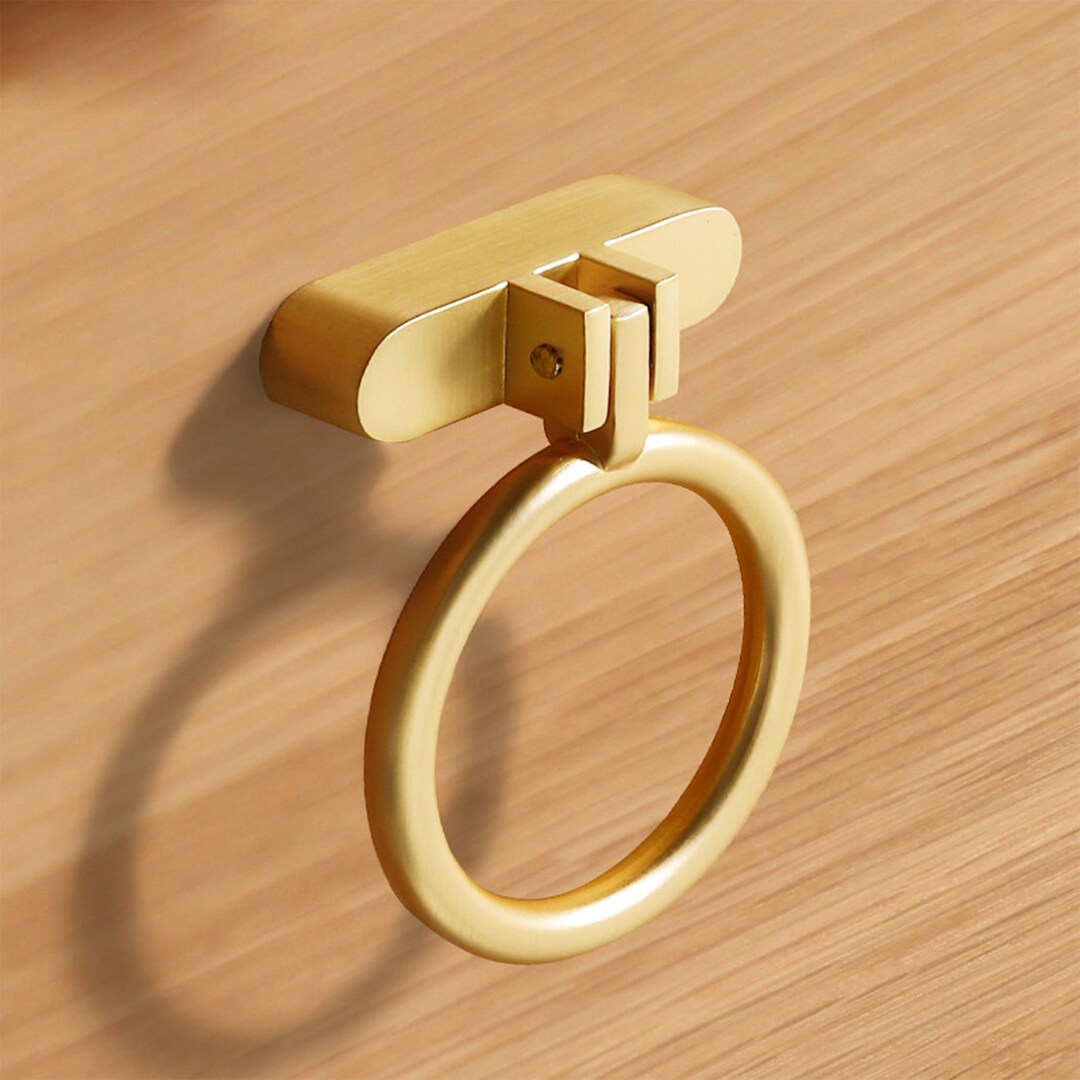 2.6" 3.7" Modern Simple Drop Ring Pull Unique Cabinet Pulls Chic Kitchen Drawer Pull Cupboard ...