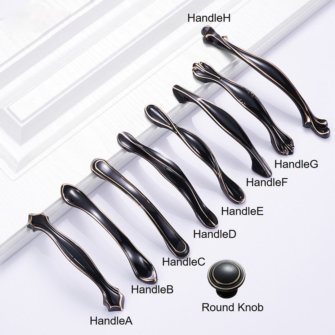 3.75" 5" Black Antique Kitchen Cabinet Knobs Pulls Cupboard Handles Retro Drawer Knobs Pulls ...
