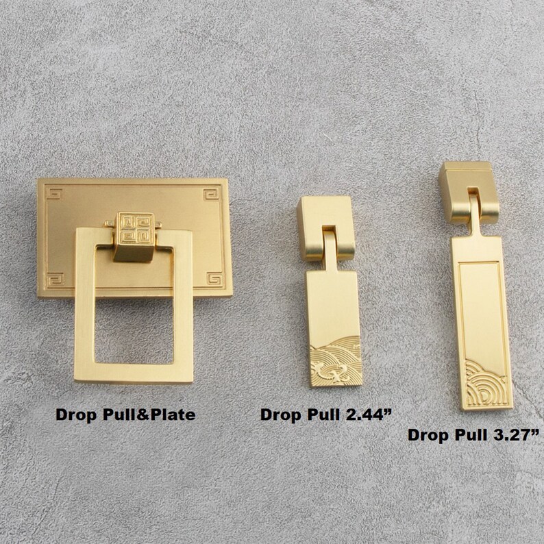 2.44 3.27 Gold Asian Cabinet Pulls Chinese Style - Etsy