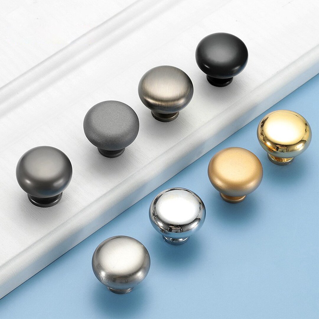 1.2" Metal Round Cupboard Drawe Knobs Pulls Modern Simple Cabinet Knobs ...