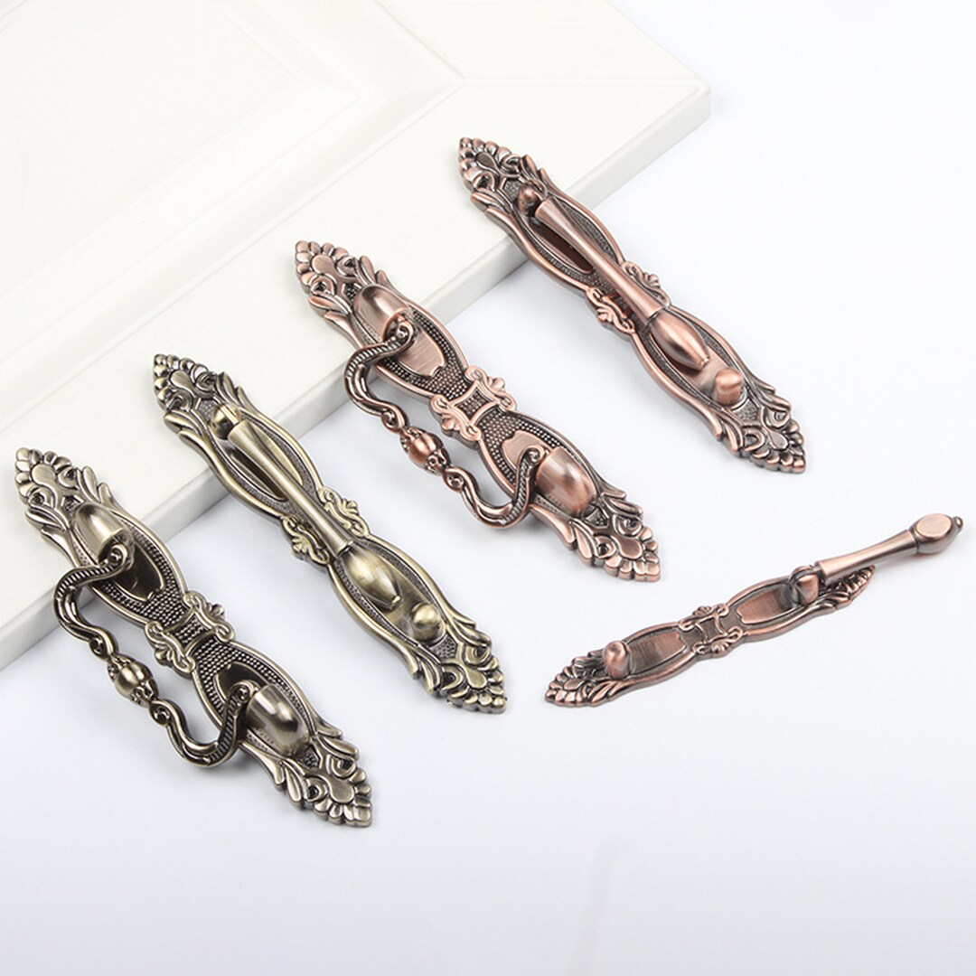2.5" 3.75" Bronze Asian Cabinet Door Pulls Retro Kitchen Drawer Knobs ...