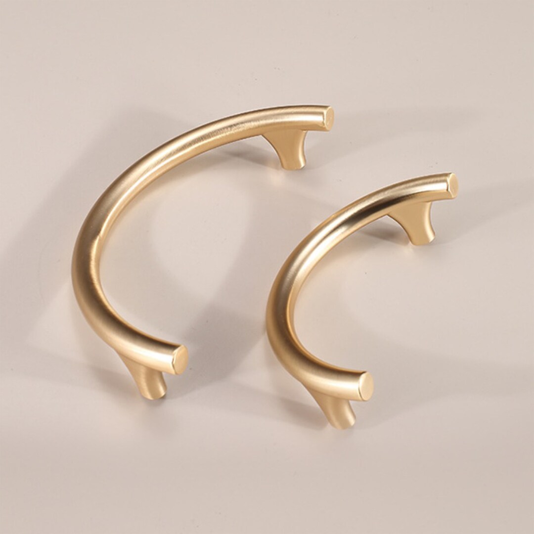 3.75" 5" Gold Semicircle Pulls Modern Kitchen Cabinet Door Pulls Asian ...