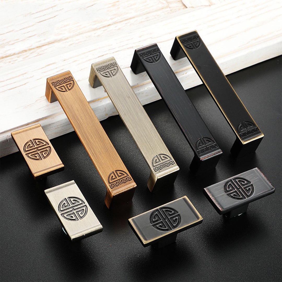 3.78" 5"bronze Asian Kitchen Cabinet Knobs Pulls Handles Vintage ...