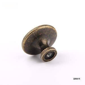 1.34 Antique Bronze Round Drawer Knobs Kitchen Drawer Pulls Vintage ...