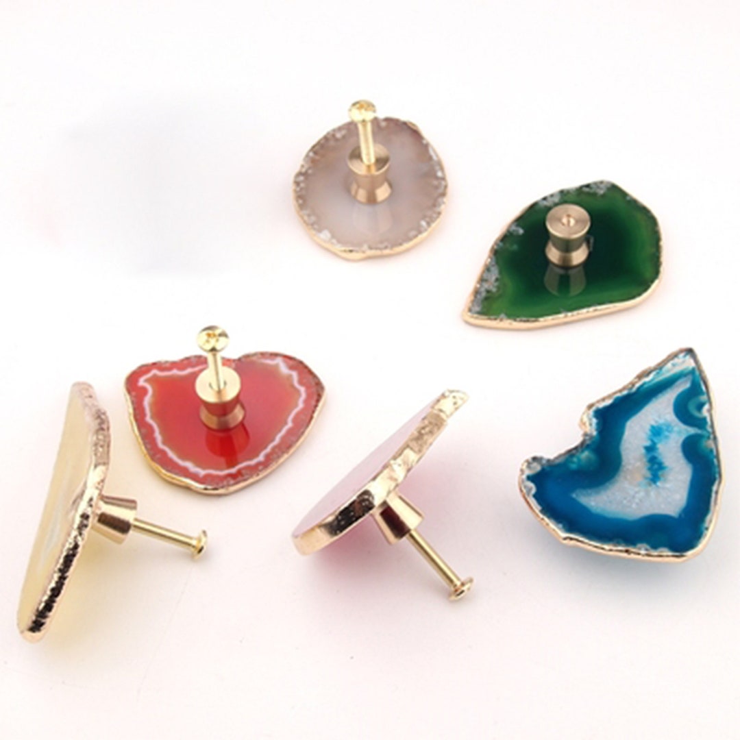 Light Luxury Color Agate Jade Cabinet Pulls Jewelry Box Drawer Pulls ...