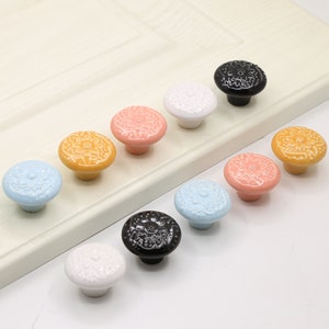 1.3" Colorful Kids Room Drawer Ball Knobs Ceramic Cabinet Door Knobs ...