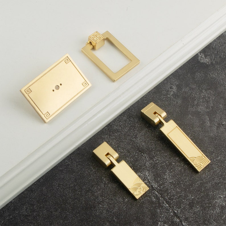 2.44 3.27 Gold Asian Cabinet Pulls Chinese Style - Etsy