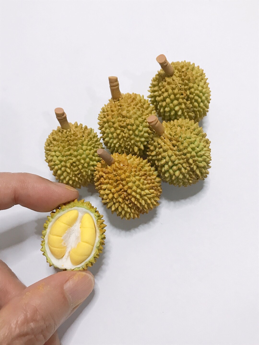 Mini Durian, Miniature Durian, Fruit for Dollhouse, Handmade Miniatures ...