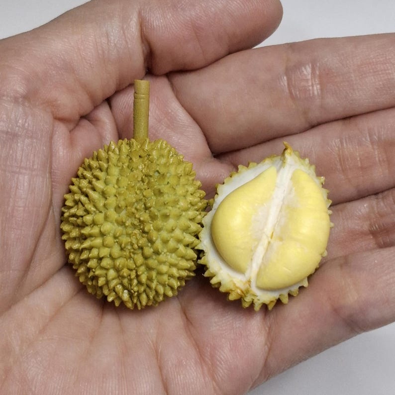 Mini Durian, Miniature Durian, Fruit for Dollhouse, Handmade Miniatures ...