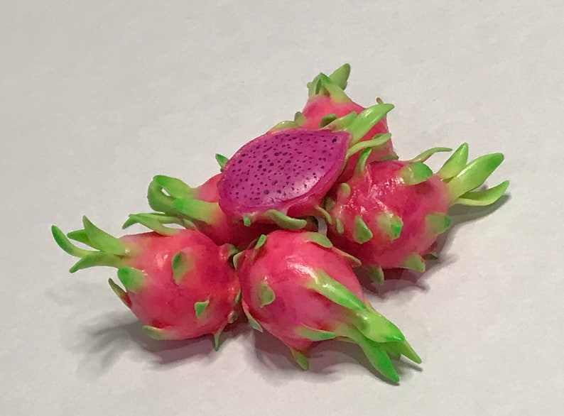 Miniature Dragon Fruit, Mini Fruits, Mini Dragon Fruit, Dollhouse Fruit ...