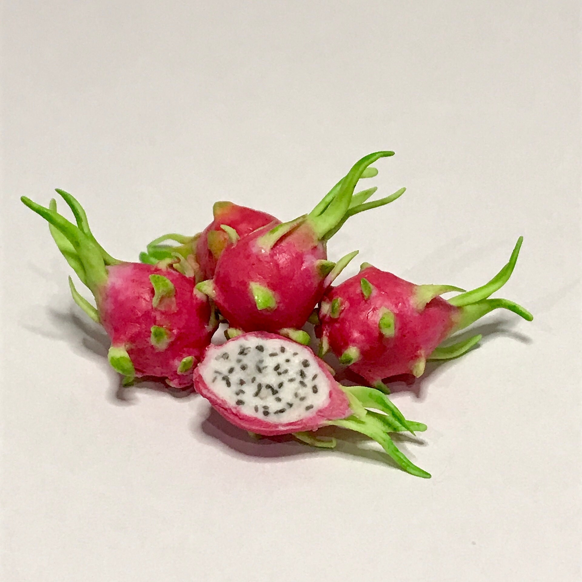 Miniature Dragon Fruit, Mini Fruits, Mini Dragon Fruit, Dollhouse Fruit ...