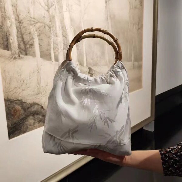 Bamboo Handle Bag - Etsy