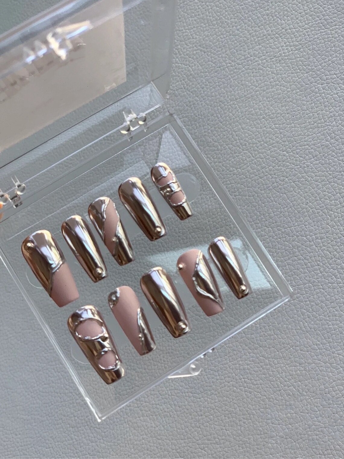 Pink Mirror-light Pink Nails Silver Mirror Effect Cool Press - Etsy