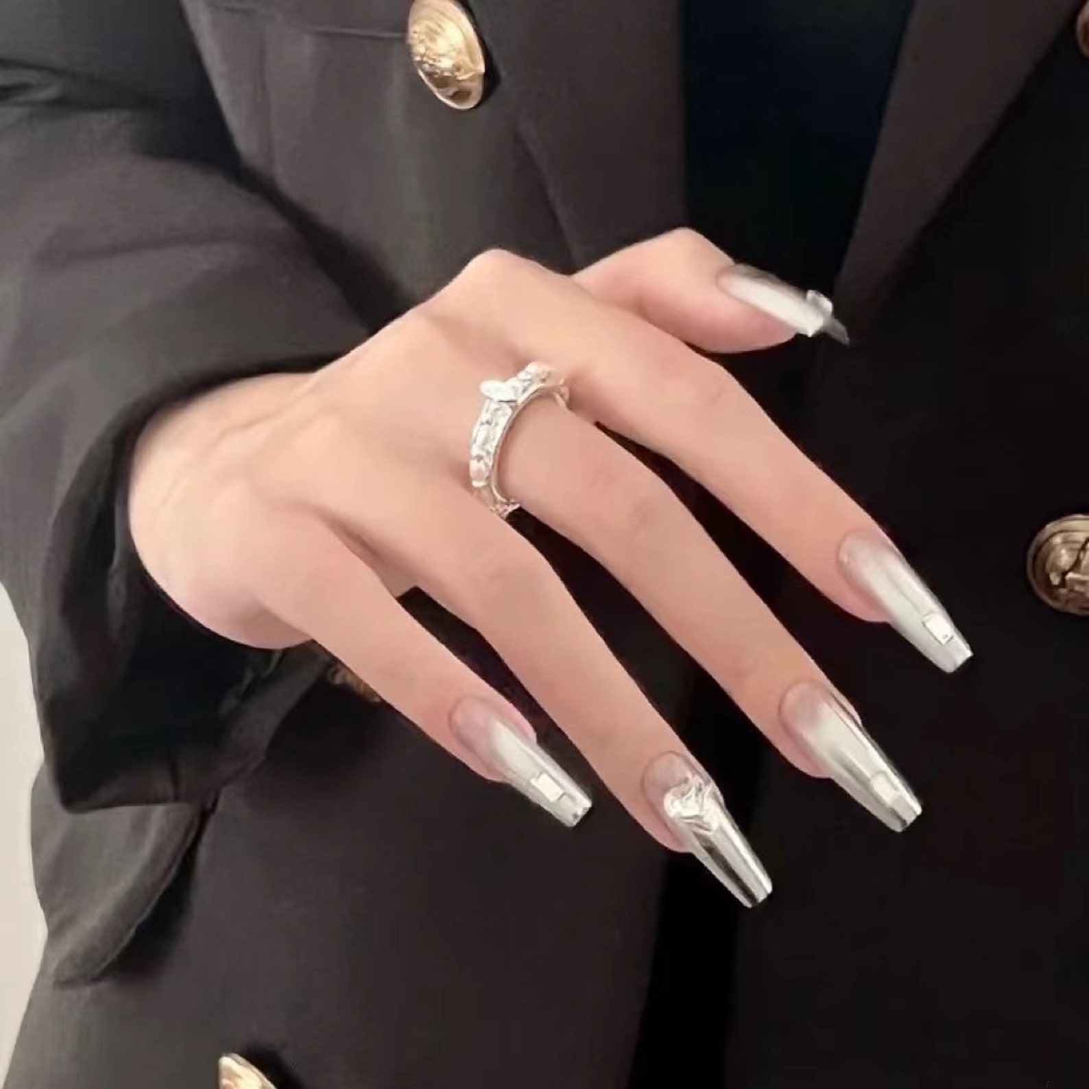 Sliver Gradient Reflection Y2K Shiny Diamond 3D Heart Shape - Etsy