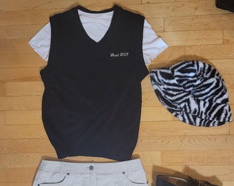 Black Y2k Vest - Etsy