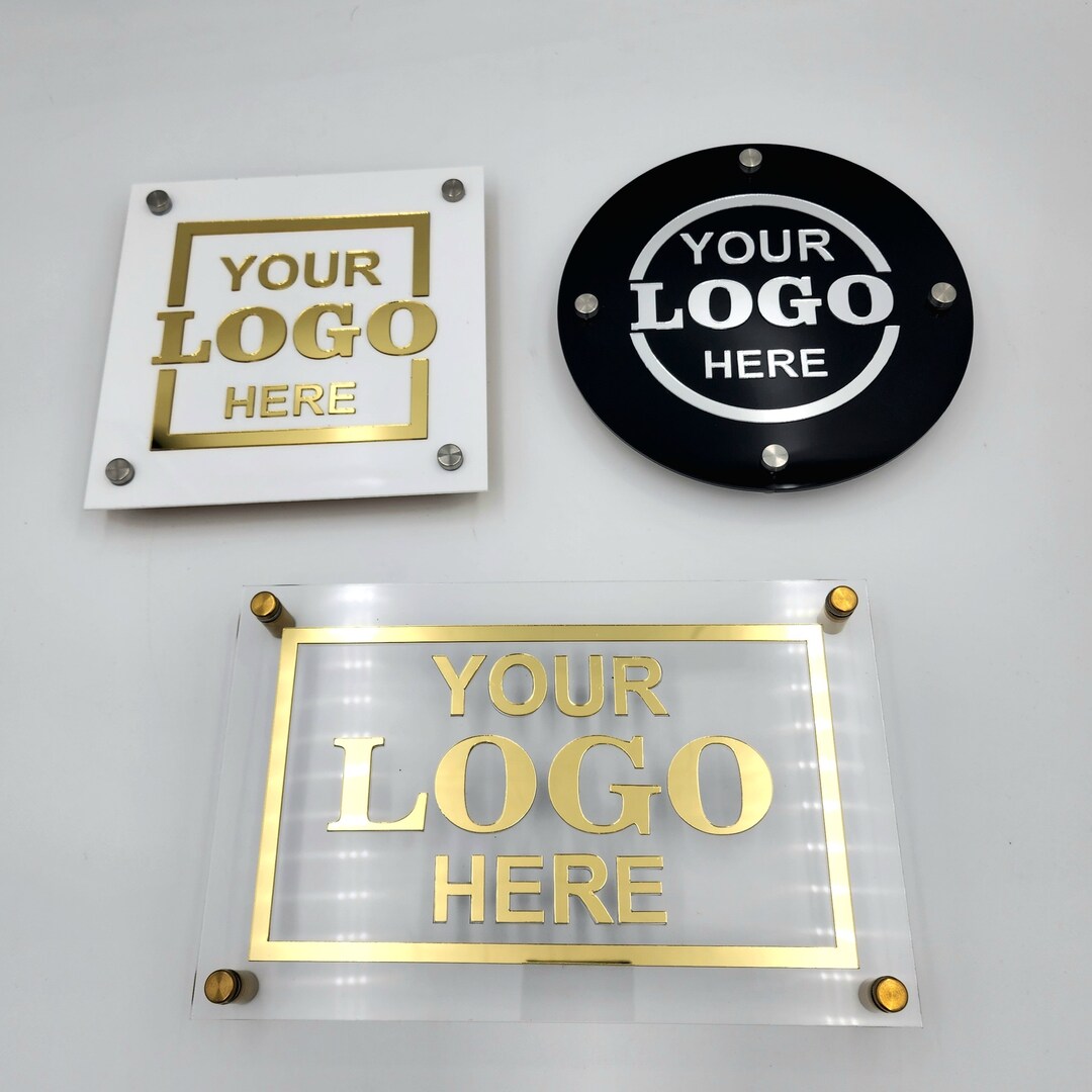 Acrylic Business Signs Custom Acrylic Buissness Logo Plaque Home Signs Number - Etsy