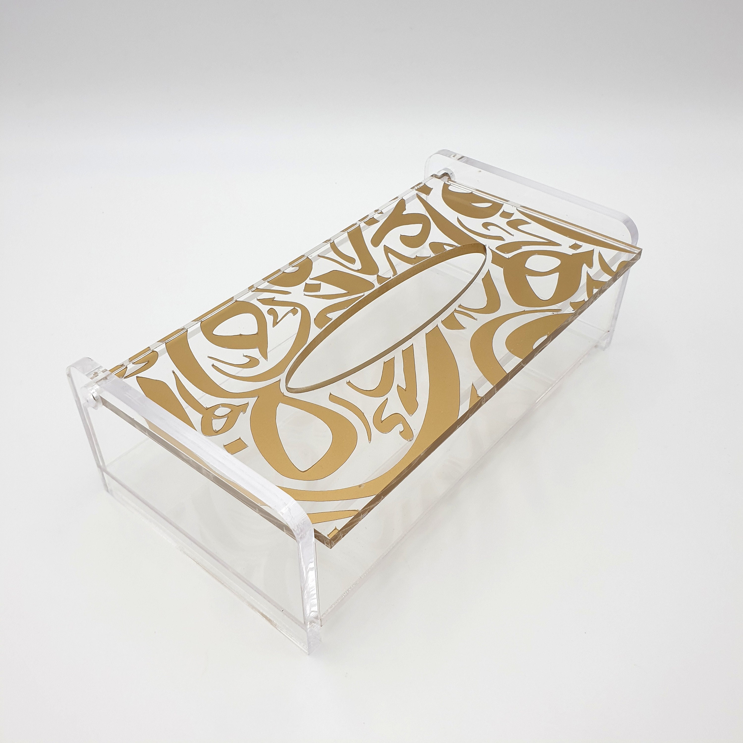 Acrylic Tissue Box With Gold Calligraphy - Etsy