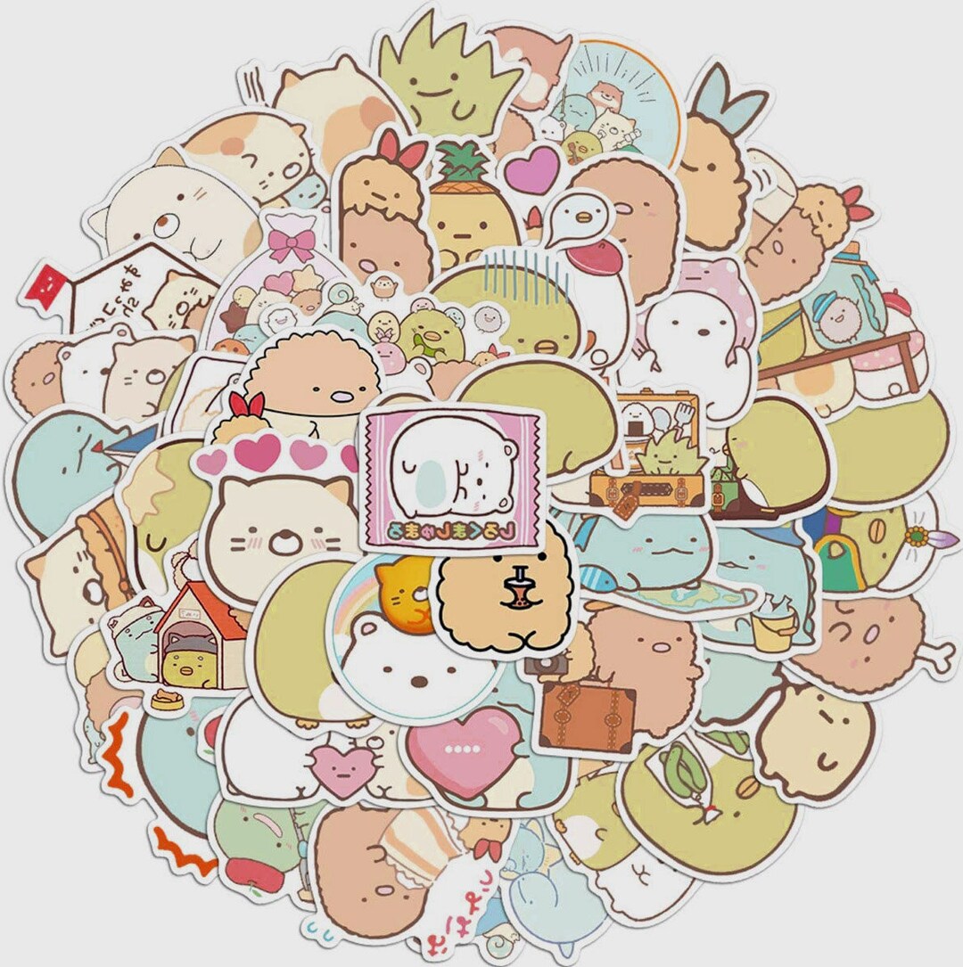 50 Pcs Kawaii Sumikkogurashi Cartoon Stickers Japanese Anime Laptop