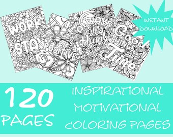 Printable Motivational Coloring Pages Affirmations and - Etsy