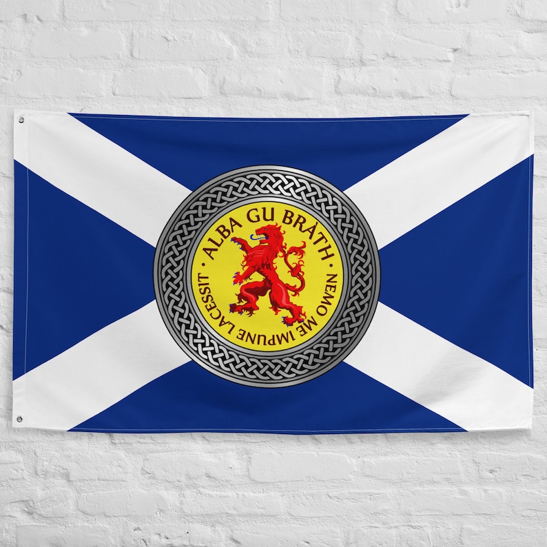 Alba Gu Brath Lion Rampant Knot on Scottish Saltire Flag - Etsy