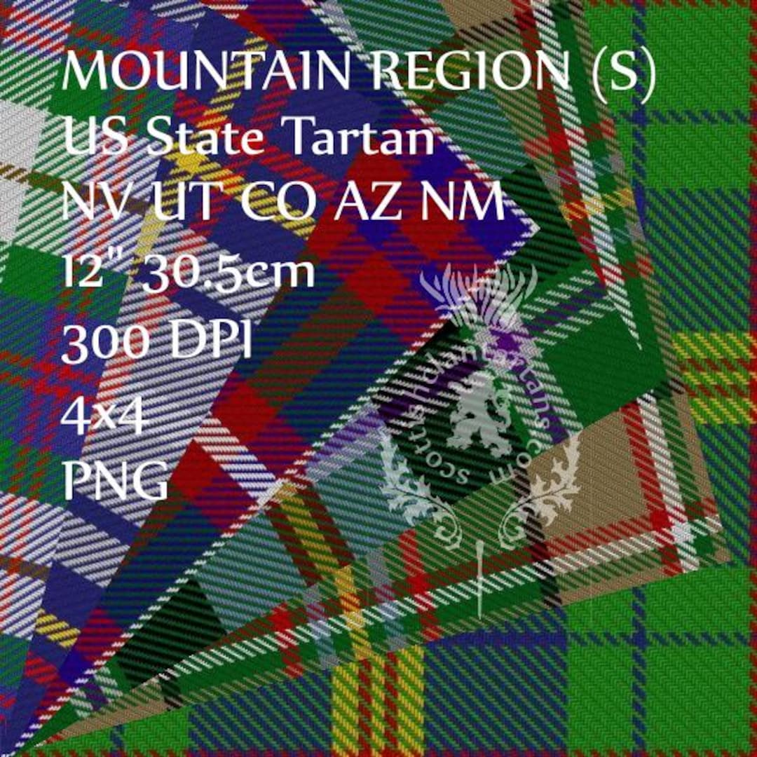 Mountain Region | US State Tartans | Digital Download | 12" / 30.5cm ...